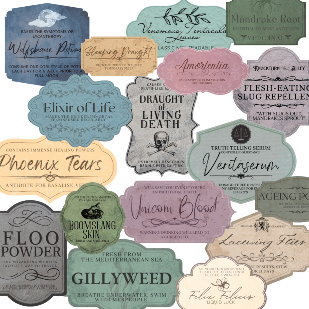 Harry Potter Potion Labels - The Rambling Introvert