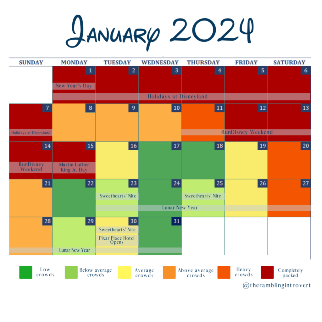 2024 Disneyland Crowd Calendar - The Rambling Introvert